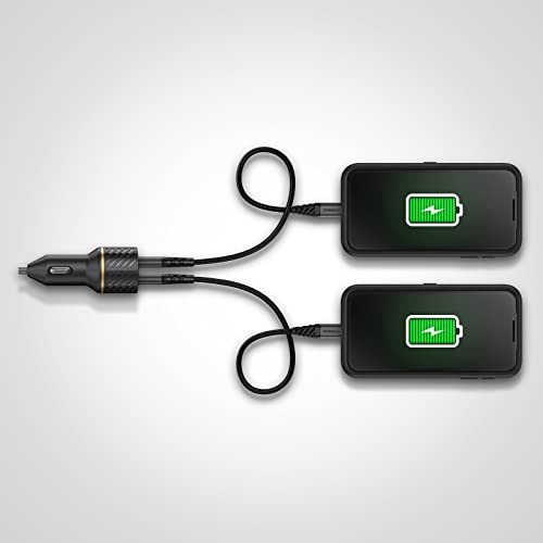 OtterBox USB-C Fast Charge Dual Port Car Charger, 50W Combined - BLACK