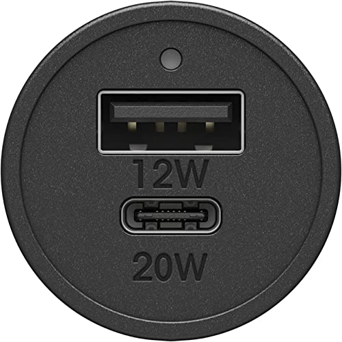 OtterBox USB-C Fast Charge Dual Port Car Charger, 50W Combined - BLACK
