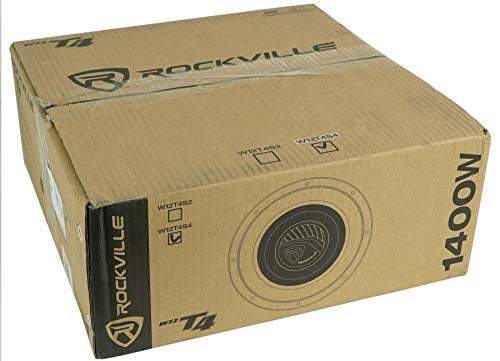 Rockville W12T4S4 12" Shallow Mount 1400w Peak Car Subwoofer 4-Ohm Sub 350w RMS CEA Rated