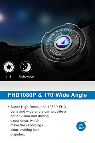 Dash Cam for Cars 1080P FHD Car Dash Camera CHORTAU 2023 New Version Car Camera Recorder 3Inch Screen Dashboard Camera with 170° Wide Angle, Super Night Vision, WDR, Loop Recording, Parking Monitor