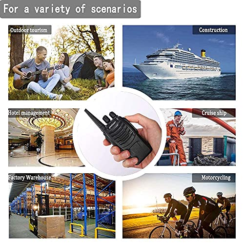 pxton Two Way Radios Long Range for Adults with Headphones, Walkie Talkies 16 Channel Handheld 2 Way Radio Rechargeable with Flashlight Li-ion Battery and Charger(8 Pack)
