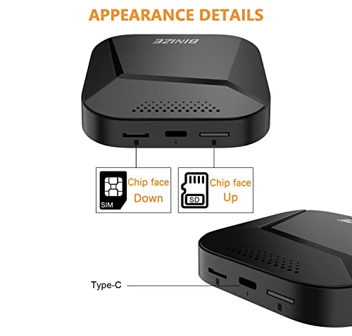 Binize Android 12 Multimedia Video Box Support Wireless Carplay&Android Auto, Carplay AI Box Carplay Streaming Support YouTube,Netflix