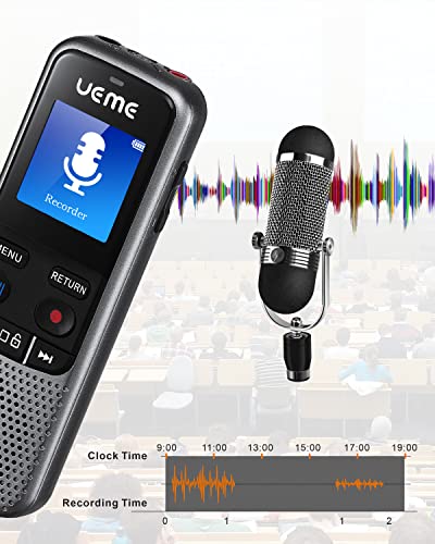 Digital Voice Recorder with Bluetooth Playback, Small Lightweight Dictaphone with Storage Bag, Warm Voice Sound for Notes, Dictation, Interviews, Meetings and Lectures, MP3 Playback, 16GB