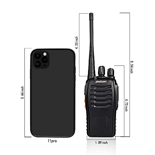 pxton Two Way Radios Long Range for Adults with Headphones, Walkie Talkies 16 Channel Handheld 2 Way Radio Rechargeable with Flashlight Li-ion Battery and Charger(8 Pack)