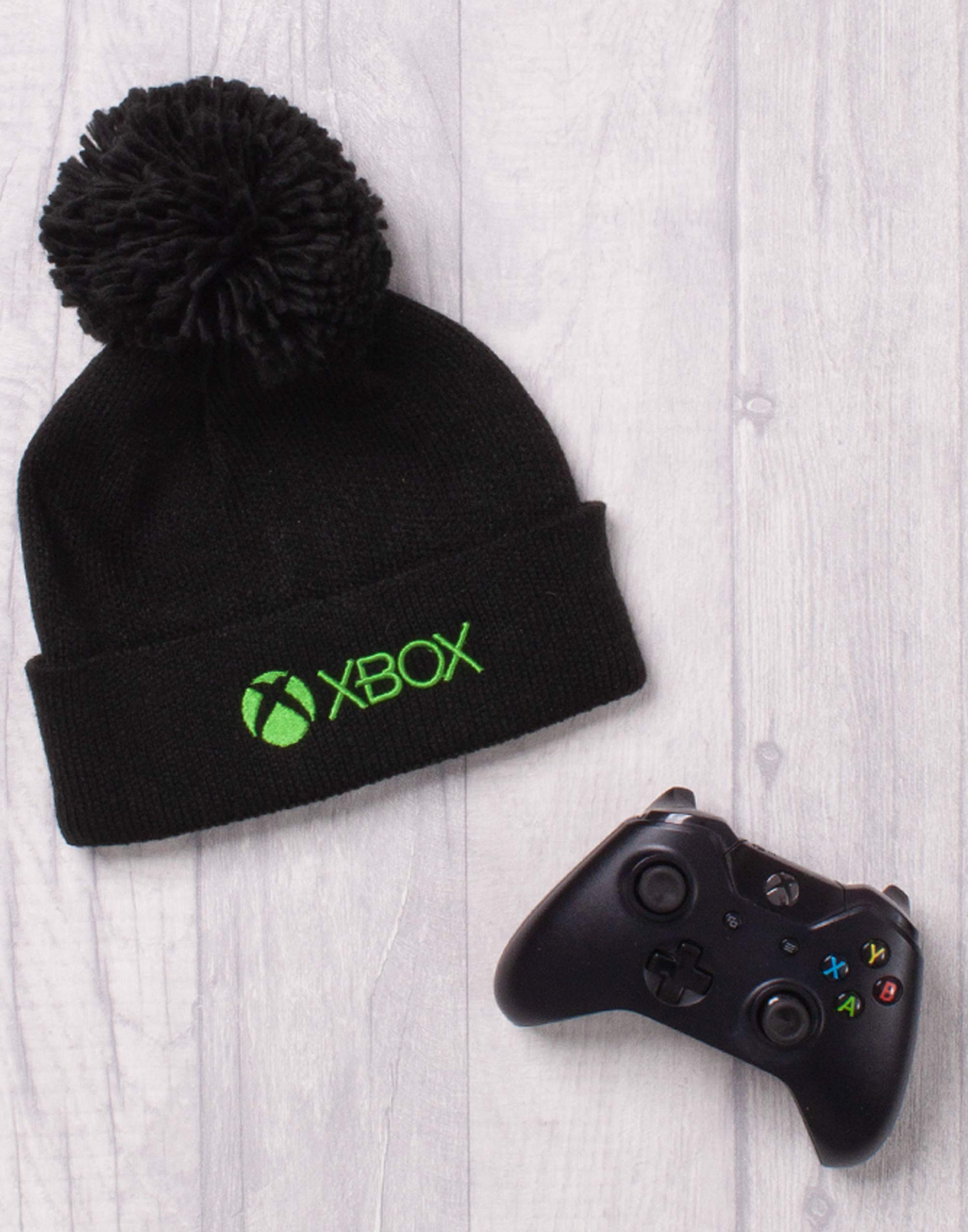 XBOX Bobble Hat for Kids Black Green Beanie Gamer Gift Merchandise