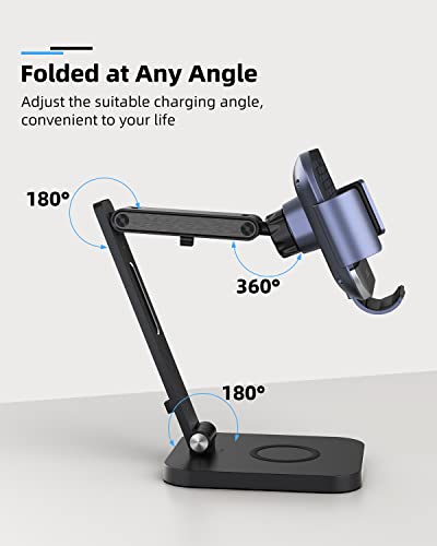 ANPULES Wireless Charger Stand for Z Fold 4/3/2, Aluminium Alloy Charging Station [3 Coils] 2 in 1 Charger Station for Samsung Galaxy Buds 2 Pro/Pro / 2 / Live and Z Fold Series（Include 20W Adapter）