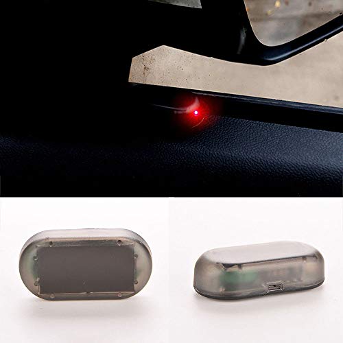 Paddsun Solar Power Car Alarm Red LED Light Anti-Theft Flash Blinking Lamp Veihicle Anti-Theft Alarm Warning System, Red