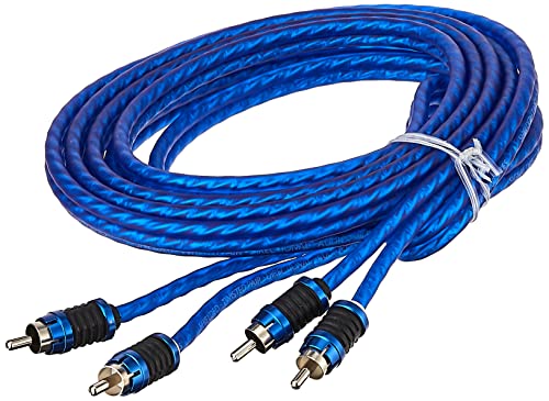 Stinger SI6212 12-Foot 2-Channel 6000 Series Audiophile Grade RCA Interconnect Cable,BLUE