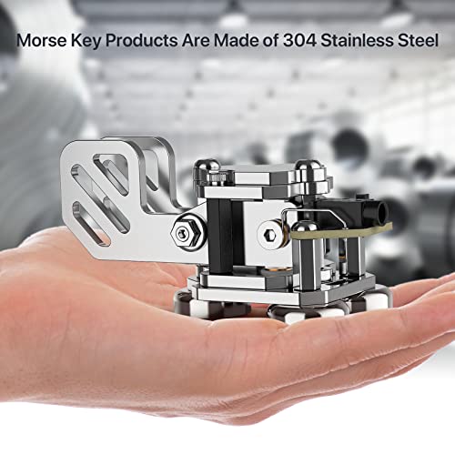 Mini CW Key Automatic Morse - Radio HAM Send Telegram Double Paddle Morse Code Key with Stainless Steel Body Three Neodymium Magnets Base