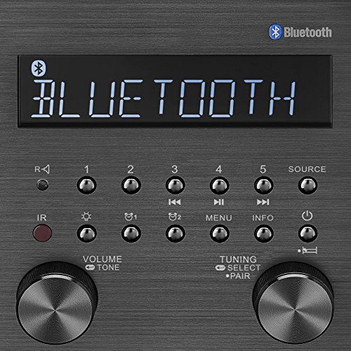 SANGEAN WR-50 AM/FM-RBDS/Bluetooth Wood Cabinet Table Top Radio Black