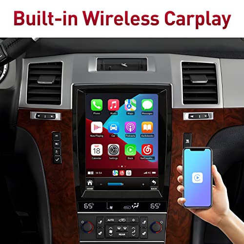 Car Radio for Cadillac Escalade 2007-2014, Android 12 Stereo 10.4inch Octa-Core 4+64G Wireless Carplay Android Auto 4G Network 5G WiFi DSP Bluetooth Steering Wheel Controls Free AHD Camera
