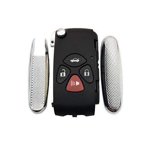 KEMANI Uncut Blade Modify Flip Folding Remote Key Shell Refit for Toyota Camry Avalon Corolla Matrix RAV4 Venza Keylless Fob Case 4 Button No Chips