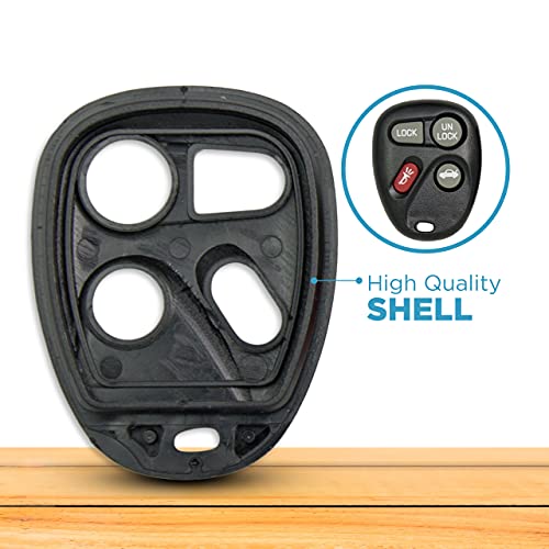 Keyless2Go Replacement for New Shell Case and 4 Button Pad for Remote Key Fob FCC KOBLEAR1XT KOBUT1BT - Shell ONLY (2 Pack)