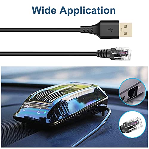 Radar Detector Cable, with USB to RJ11 Plug,for Escort Valentine One Uniden Beltronics Cobra Radar Detector,Replacement Power Cable for Radar Detectors(RJ11-6.56ft)