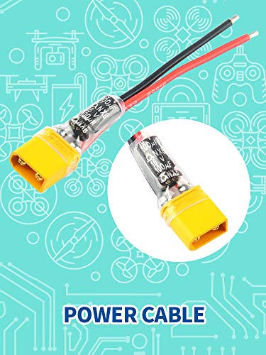 QWinOut XT30 Plug Pigtail Power Wire 100uF Capacitor for Mobula7 HD Sailfly-X TRASHCAN UR85 UR85HD Crazybee F3 / F4 PRO Parts (4 pcs)