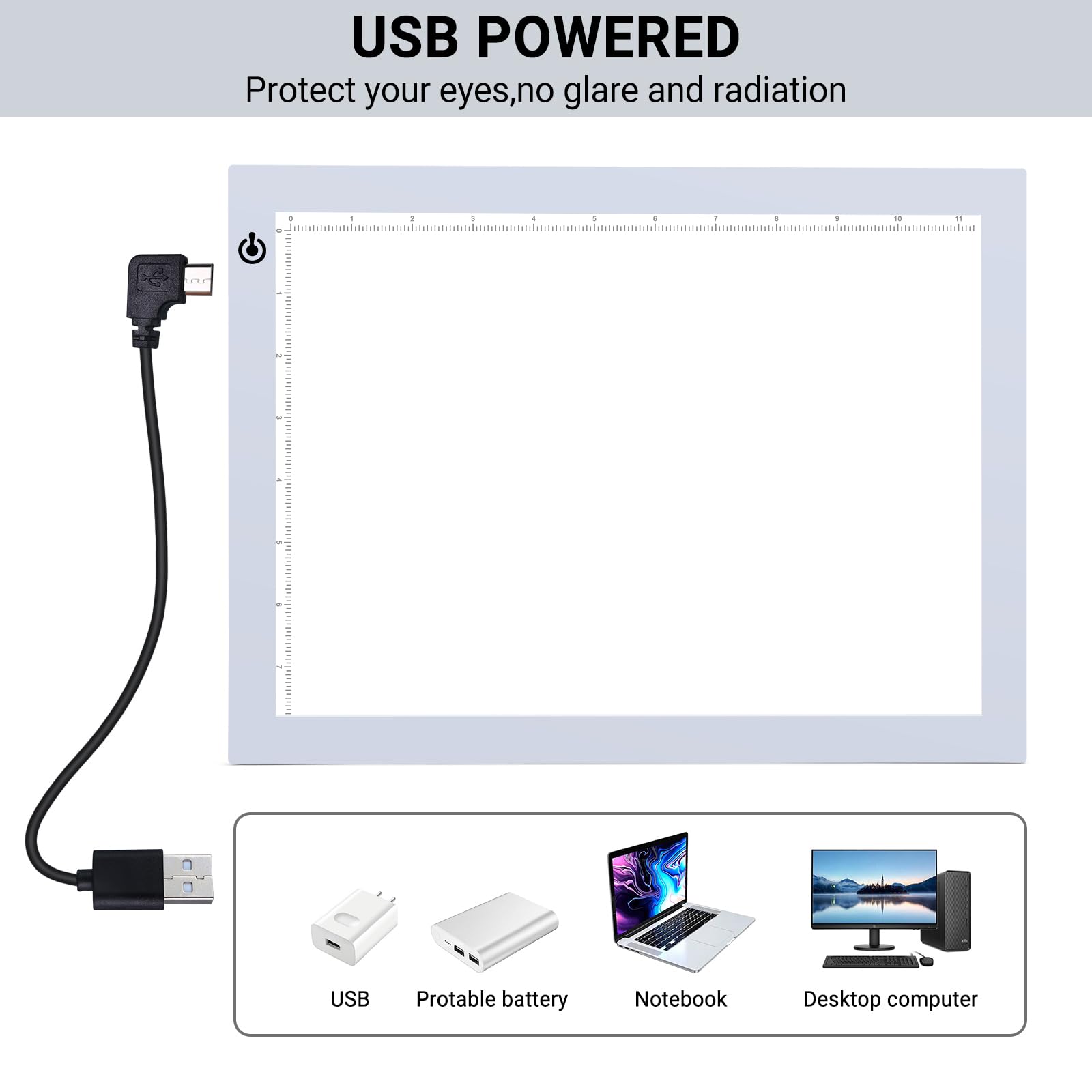 A4 Silver LED Trace Light Pad NXENTC Light Table USB Power LED Tracing Light Board for Artists,Drawing, Sketching, Animation