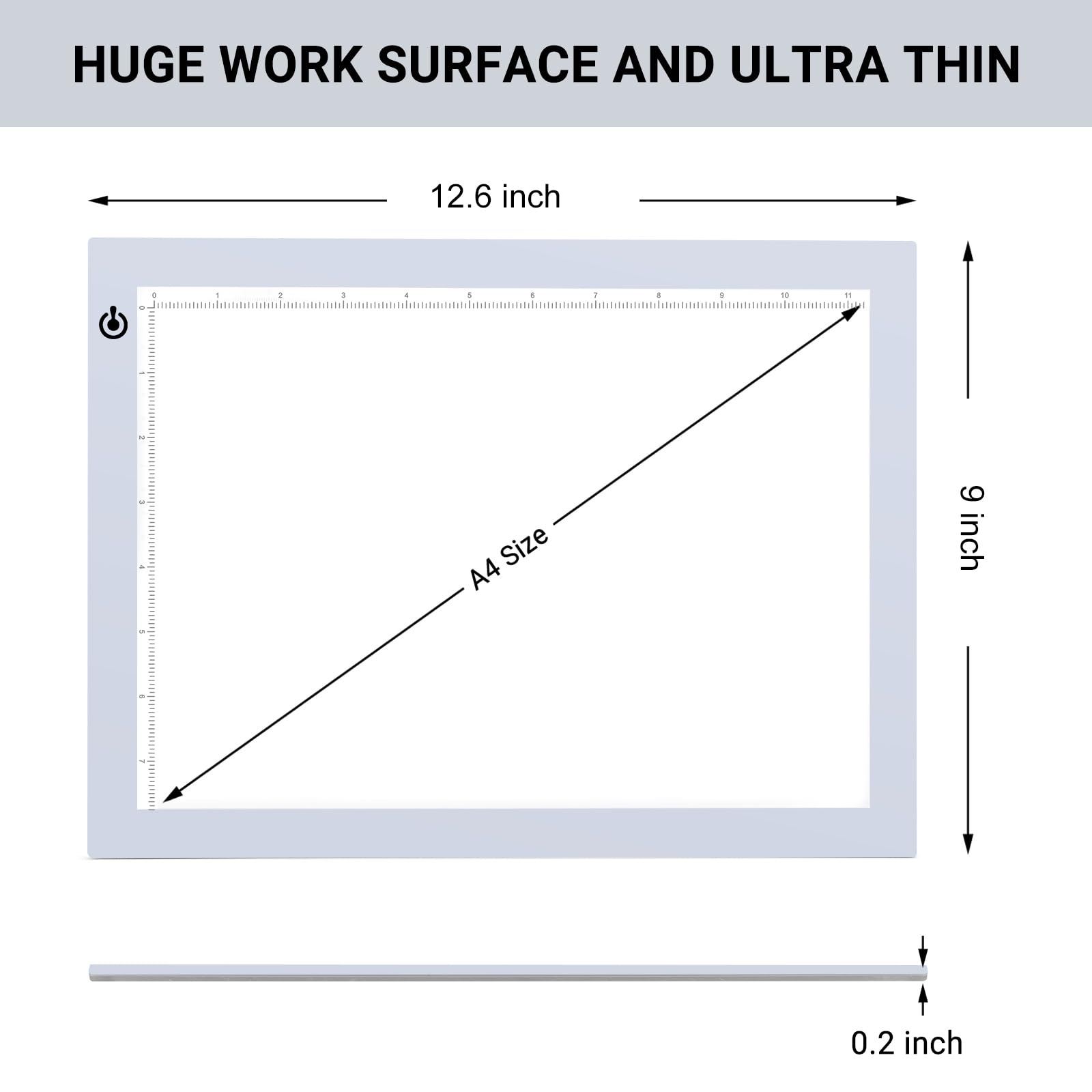 A4 Silver LED Trace Light Pad NXENTC Light Table USB Power LED Tracing Light Board for Artists,Drawing, Sketching, Animation