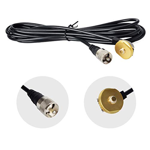 HYS UHF VHF 2meter 70CM 21inches NMO Antenna with NMO Mount 4meter(13.1ft) PL259(UHF Male) RG58 Coax Cable and L Shape Fender Bracket Mount for Trunk Car Mobile Radio Transceiver