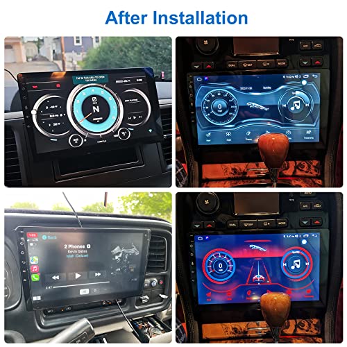 Single Din Touchscreen Car Stereo - 10 Inch QLED Android Car Radio, Detachable Head Unit Audio Receiver with Wireless Carplay, Android Auto, Backup Camera, FM/AM Car Radio, Subwoofer 5.1 Channel