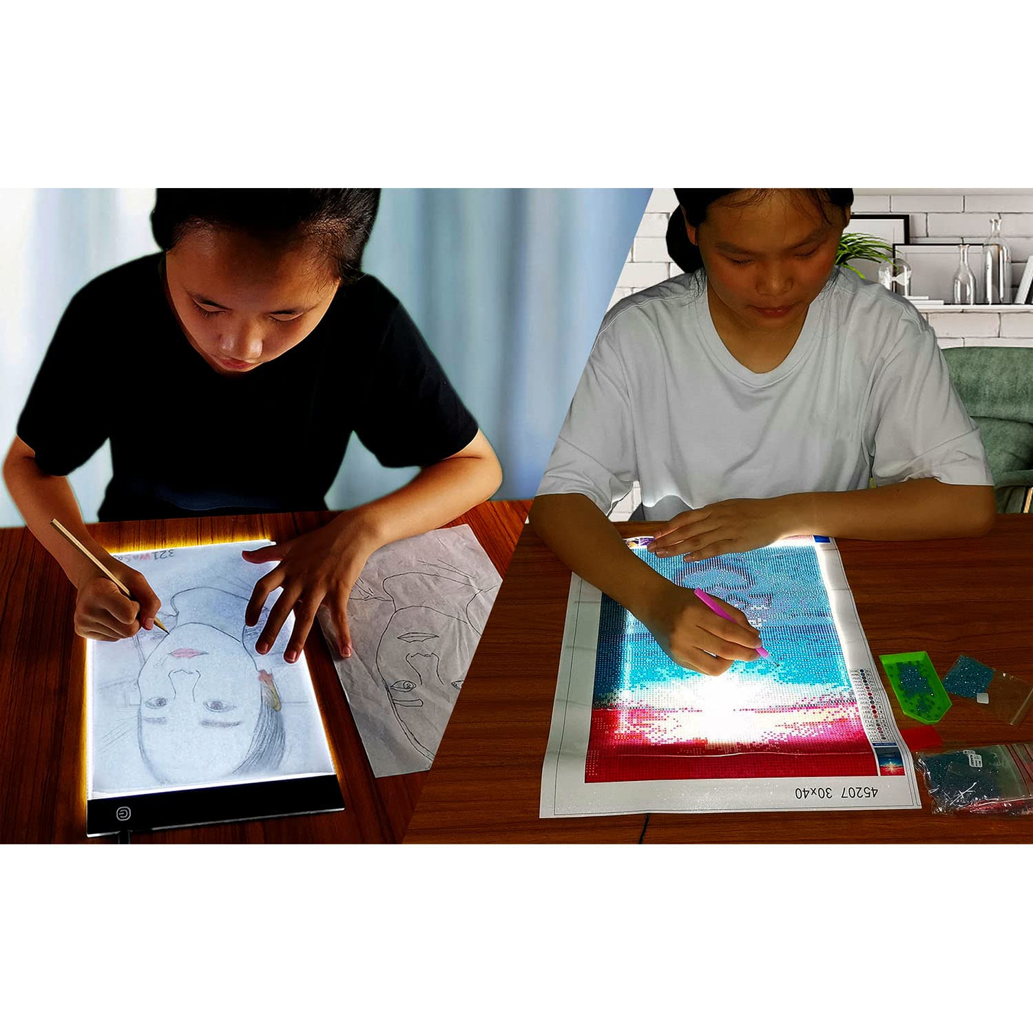 Generic Small Light Box for Tracing, Drawing, Painting, Diamond Art, Weeding Vinyl, LED Tracer Pads, Artists Light Boxes, Bright Drafting Lightpad, Lightboard, Tablet