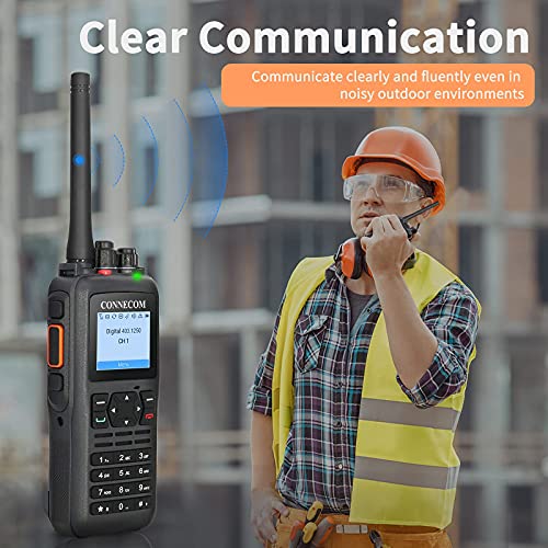 DMR Digital & Analog Two Way Radios Long Range Rechargeable - CONNECOM Heavy Duty Walkie Talkies for Adults Rugged 2 Way Radios for Warehouse Factory Docks Commercial Construction etc. GD900 3 Pack
