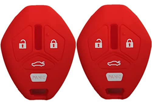 Smart Key Fob Cover Case Protector Keyless Remote Holder for Mitsubishi Eclipse Endeavor Galant Lancer Outlander 3 Buttons Red