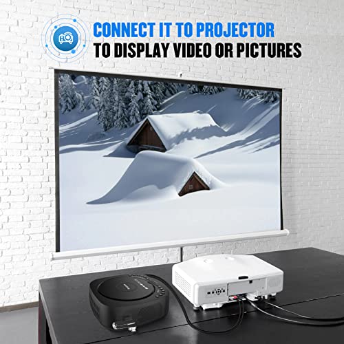 Kuephom CD Players for Home with Alarm Clock,Boombox CD Player with Bluetooth and Radio,DVD Players for TV,USB Ports for Playing and Charging,RCA ouput displaying Video and Picture,with Remote