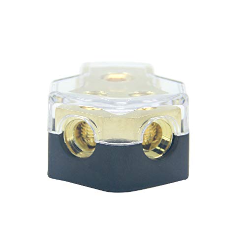 ZOOKOTO 0/2/4 Gauge in 4/8/10 Gauge Out Amp Power Distribution Block Car Audio Splitter 2 Way Outputs Power Distributor Block Fuse Holder