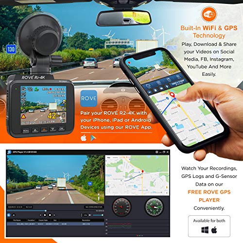 ROVE R2-4K Dash Cam | 512GB Micro SD Card
