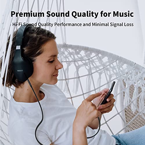 Aux Cord for iPhone,[Apple MFi Certified] Lightning to 3.5mm AUX Cable for Car Stereo, Headphone, Auxiliary Cable Compatible with iPhone 14 13 12 11 XS XR X 8 7 6 Nylon Braid Black 3.3FT