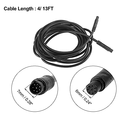 X AUTOHAUX 8 Pin 4m 13ft Backup Camera Extension Cable Dash Camera Cord Wires Car Rear View Camera