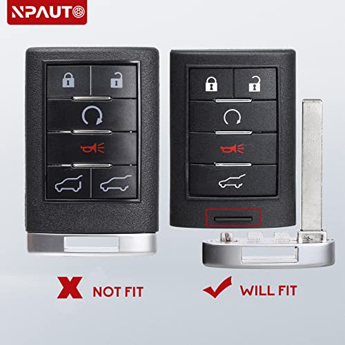 NPAUTO Key Fob Remote Replacement for Cadillac SRX ATS ELR XTS 2010 2011 2012 2013 2014 2015 Keyless Entry Remote Control Start Car Key Fobs (FCCID NBG009768T, 5-Buttons, 315 MHz)