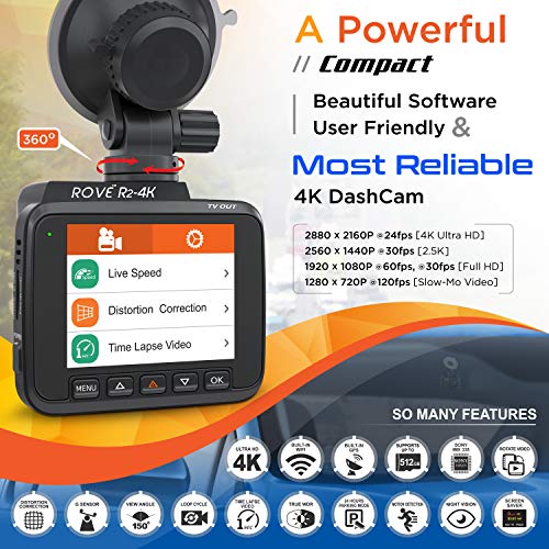 ROVE R2-4K Dash Cam | 512GB Micro SD Card