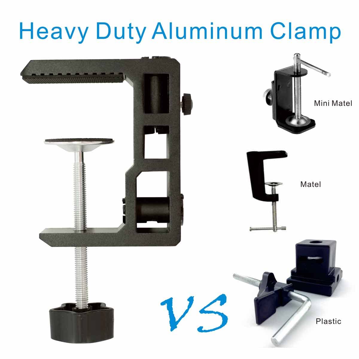Replacement Heavy Duty C Clamp for 1/2” and 5/8” Hole Base Magnifying Lamp,Desk Lamp,Swing Arm Lamp,Phone I pad Mount,Tablet Mic Holder,Table Mount Clamp for Microphone Stand Mic Boom Arm (G2 BLACK)