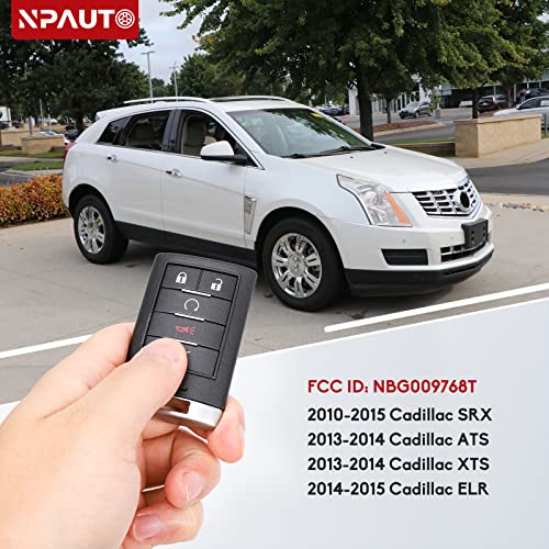 NPAUTO Key Fob Remote Replacement for Cadillac SRX ATS ELR XTS 2010 2011 2012 2013 2014 2015 Keyless Entry Remote Control Start Car Key Fobs (FCCID NBG009768T, 5-Buttons, 315 MHz)