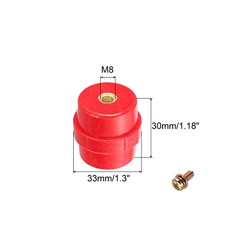 PATIKIL Insulator 4pcs SM30 High-Strength Polyester Standoff Insulators with M8 Screws for Power Distribution Cabinet