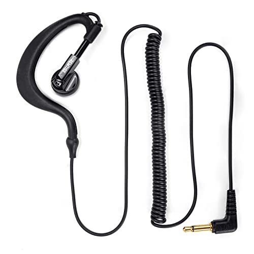 Remtise 3.5mm Receiver/Listen Only Headset Single Wire Earhook Earpiece for Two-Way Radios/Walkie Talkie Speaker Mics (Black)