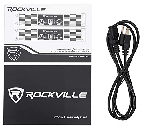 Rockville 3000 Watt Peak / 800w RMS 2 Channel Power Amplifier Pro/DJ Amp (RPA9), 18.97 x 13.97 x 3.54 inches