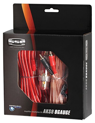 Sound Storm Laboratories AKS8 8 Gauge Car Audio Amplifier Amp Complete Kit Wiring Installation with Install Wire Cables and RCA Interconnect