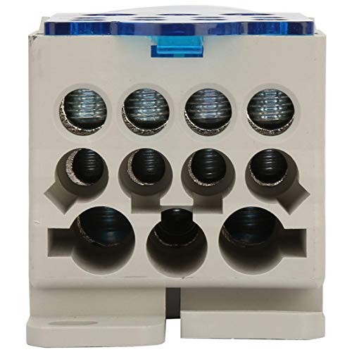 LANTRO JS 400A Din Rail Distribution Box, Din Rail Terminal Block Distribution Box Electric Wire Connector Universal Power Junction Box for Power Distribution Cabinets