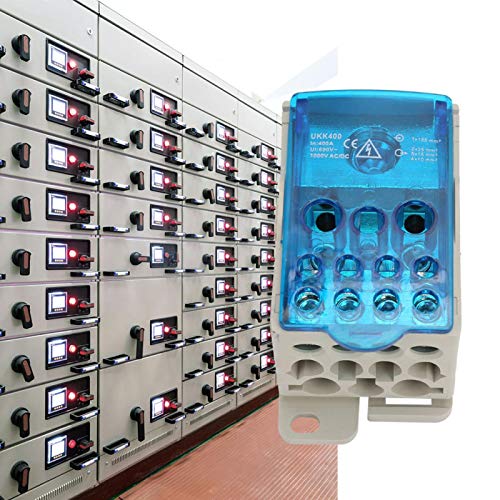 LANTRO JS 400A Din Rail Distribution Box, Din Rail Terminal Block Distribution Box Electric Wire Connector Universal Power Junction Box for Power Distribution Cabinets