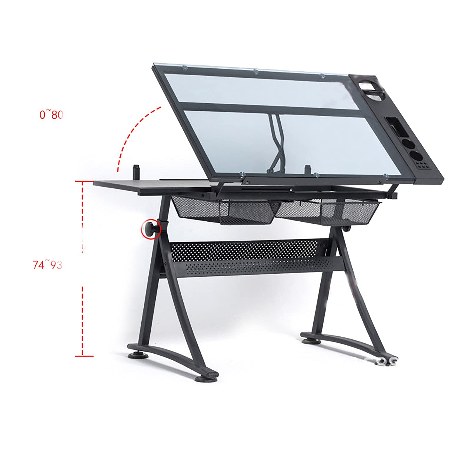 VejiA Drafting Tables American Children Adult Liftable Glass Drawing Table Art Work Table