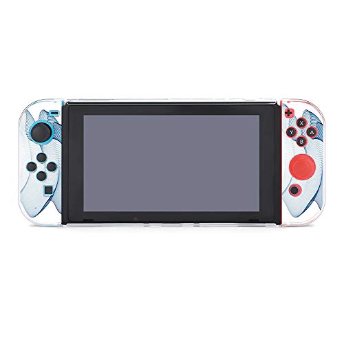 SUPNON Switch Case Compatible with Nintendo Switch Games Protective Hard Carrying Cover Case for Nintendo Switch Console Joy Con Controlle - Dynamic Wave Transparent Tulle Textile On Design37828