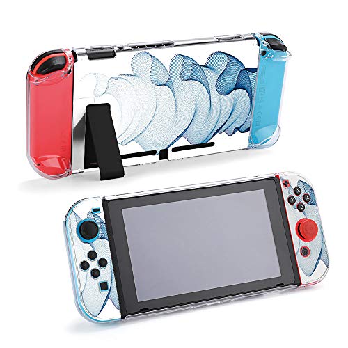 SUPNON Switch Case Compatible with Nintendo Switch Games Protective Hard Carrying Cover Case for Nintendo Switch Console Joy Con Controlle - Dynamic Wave Transparent Tulle Textile On Design37828