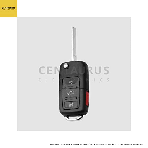EXAUTOPONE 1Pcs Car Key Fob Keyless Flip Entry Remote HLO1J0959753AM 3-btn Compatible with Beetle Golf Passat Flip Key Fob