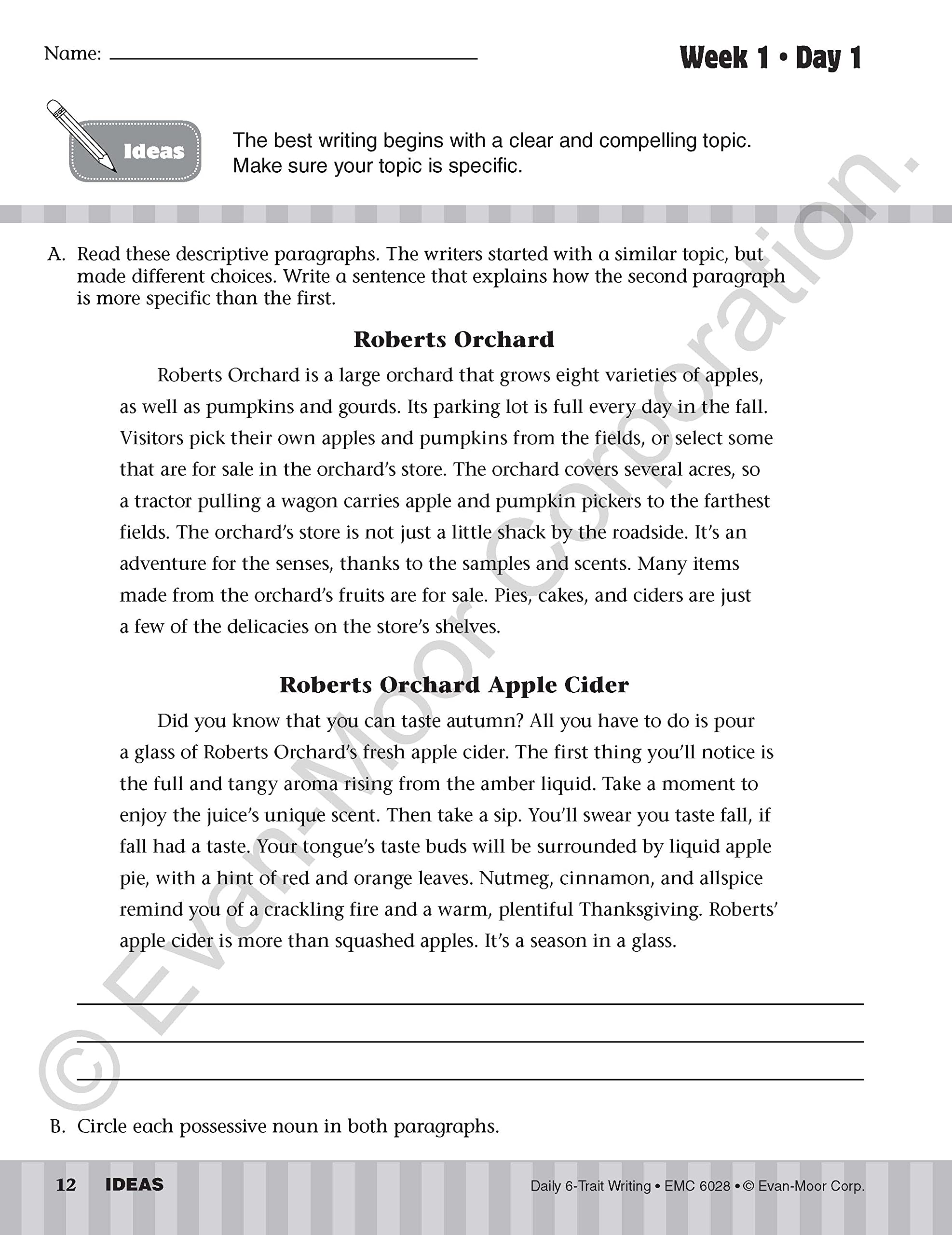 Evan-Moor Daily 6-Trait Writing, Grade 8