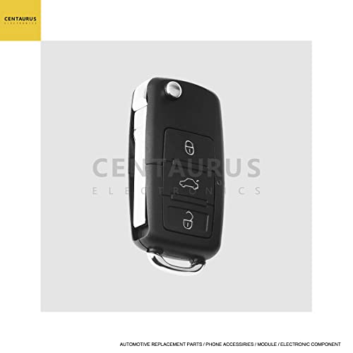 EXAUTOPONE 1Pcs Car Key Fob Keyless Flip Entry Remote HLO1J0959753AM 3-btn Compatible with Beetle Golf Passat Flip Key Fob