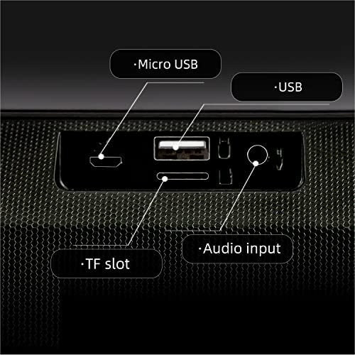 Portable Bluetooth Speakers with Light, Wireless Bluetooth Speaker,Wireless Bluetooth Speakers V5.1USB Card, Micro SD Card and FM Radio, Bluetooth for Outdoor, Indoor, Travel, Beach, Camping. (Black)