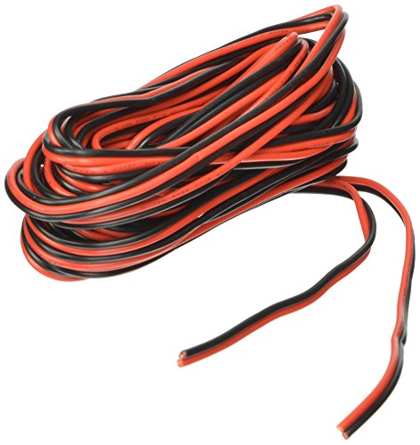 RoadPro – 25' Hardwire Replacement 2 Wire 22-Gauge Parallel Wire, Black/Red (RPCBH-25)