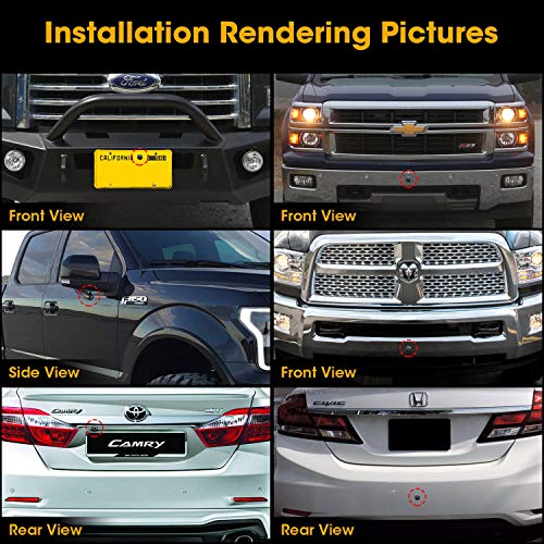 NATIKA Backup/Front/Side View Camera: No Distortion Effect Starlight Night Vision HD Metal Flush or Surface Mount CVBS | AHD Reverse Rear View Backup Camera for Cars Pickup Trucks SUVs RVs Vans